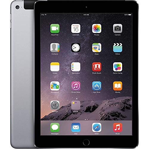 Apple iPad Air 2 128GB Factory Unlocked (Wi-Fi + Cellular 4G LTE, Space Gray) Newest Version (Renewed)