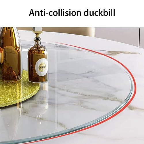 BBAUER Glass Lazy Susan Turntable, Swivel Glass with Base, with Aluminum Alloy Bearing, Smooth Swivel, for Kitchen Dining, Parties, Wedding