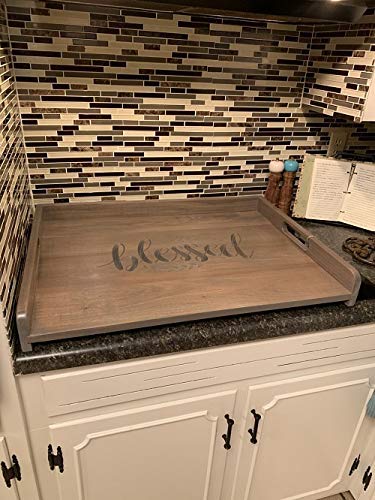 Beautiful Handrcrafted Farmhouse Style Carved Engraved Wooden Stovetop Cover Noodle Board with Optional Personalization