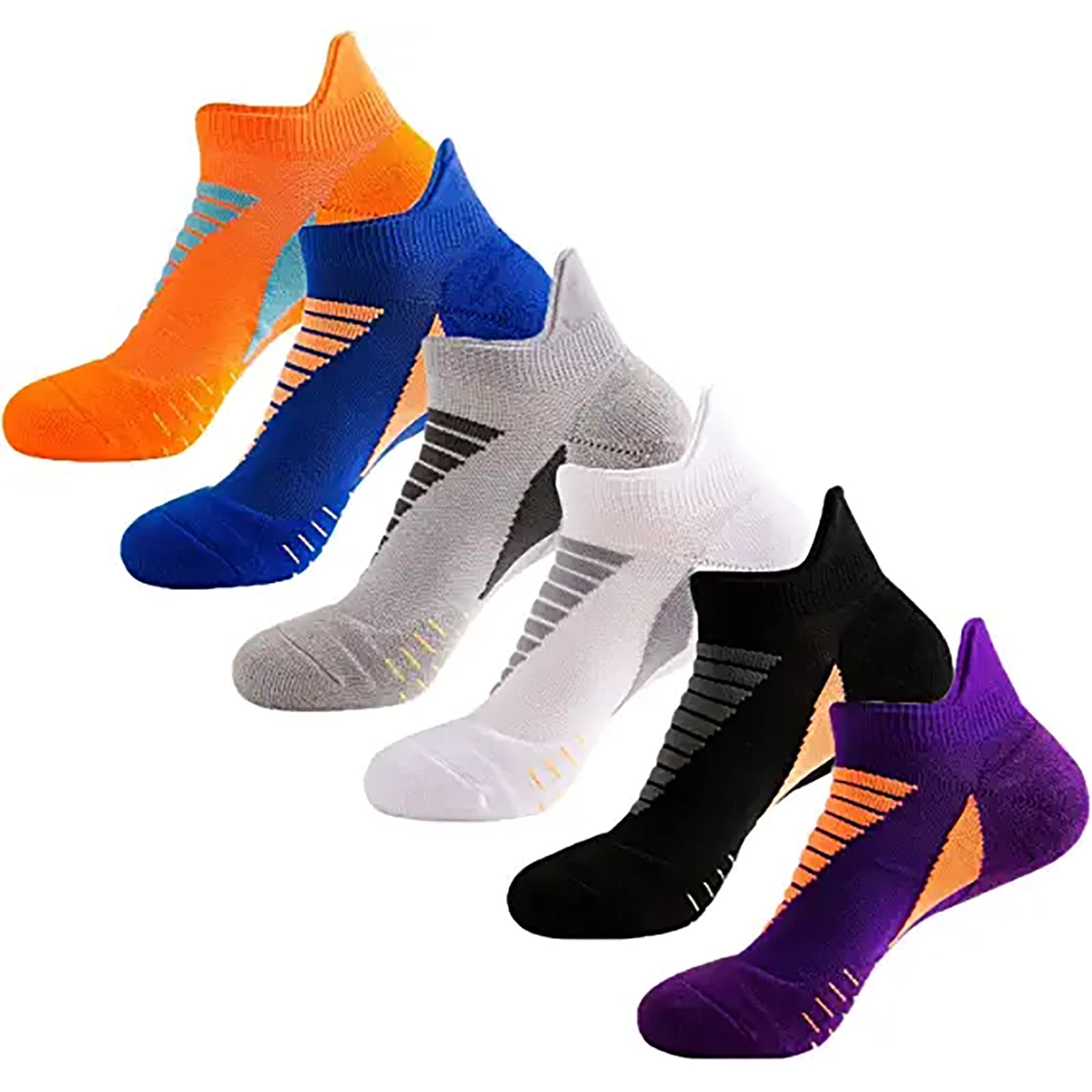 Ankle Socks for Men Women Black Football High Socks Copper Compression Socks Knee High White Socks 6 Pairs
