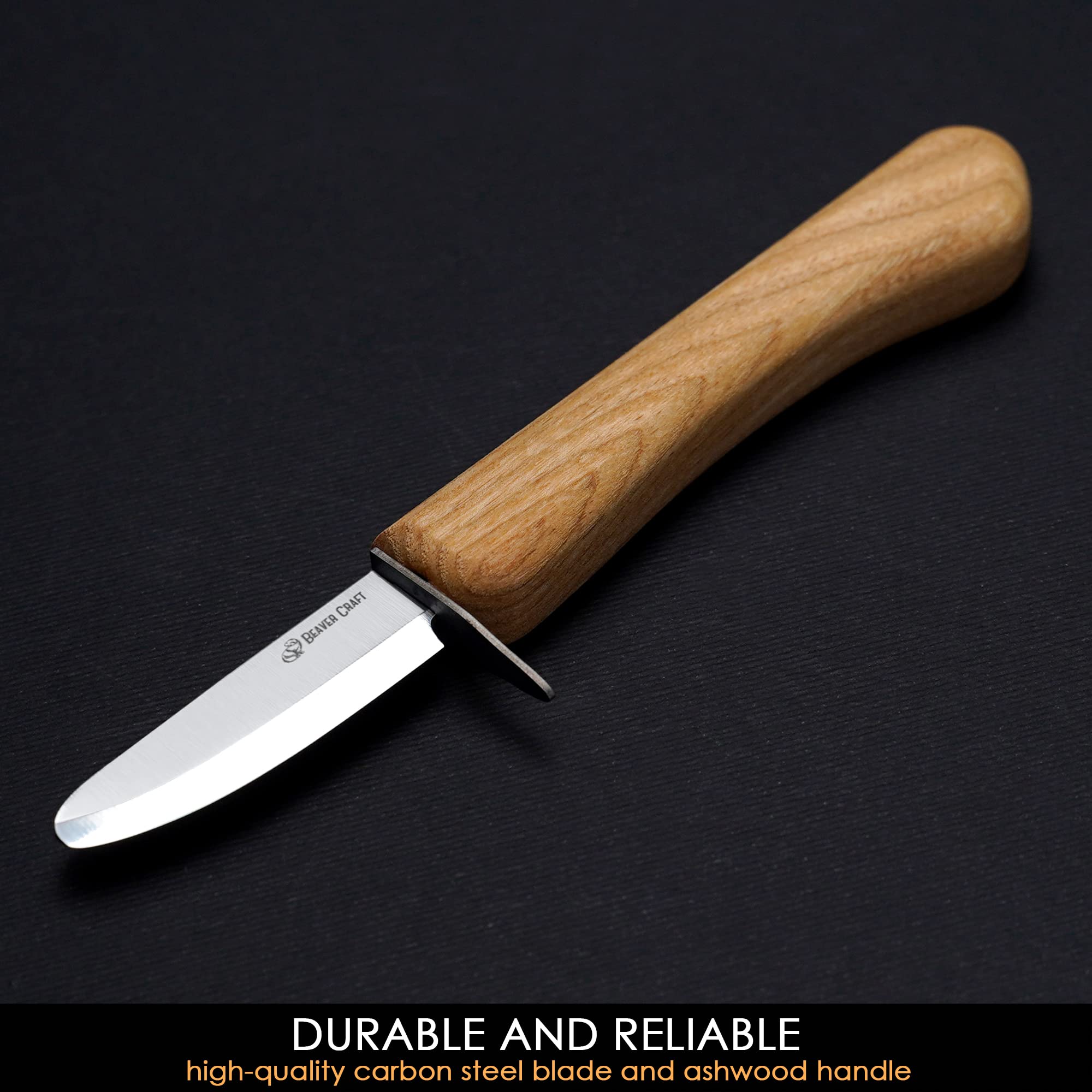 BeaverCraft Whittling Knife for Beginners C1 Kid Stropping Leather Strop Kit for Sharpening Knife Strop LS2P1