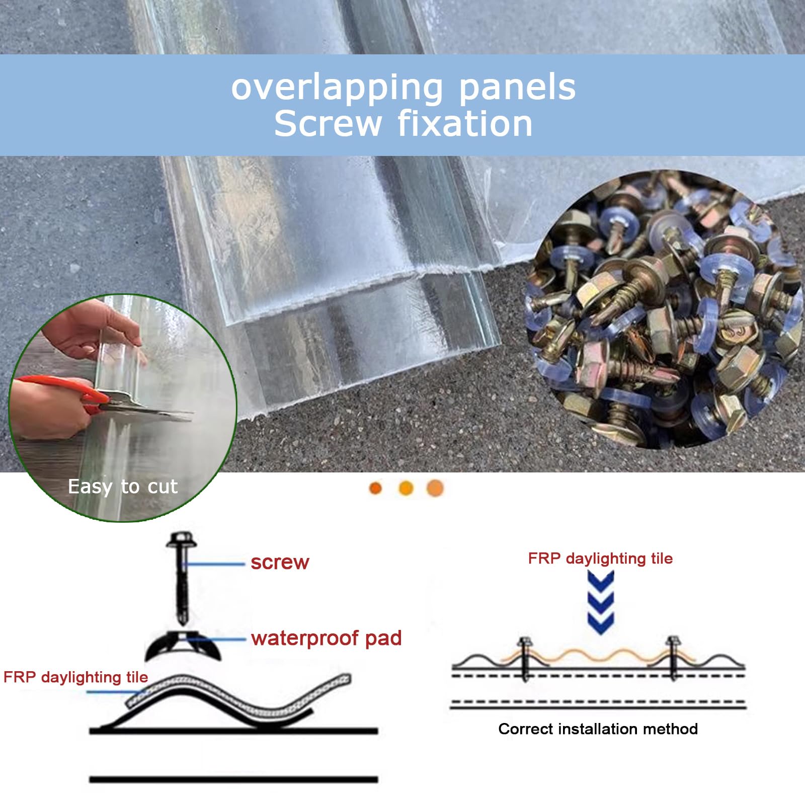 Corrugated Roof Cladding Panel,3/5/7/8/11/12/18 Pcs Fiberglass Daylighting Panels,Roofing Sheet,Sun Protection Heat-Insulating Panels,for Greenhouse Canopy Carport (35x71in,3 pcs)