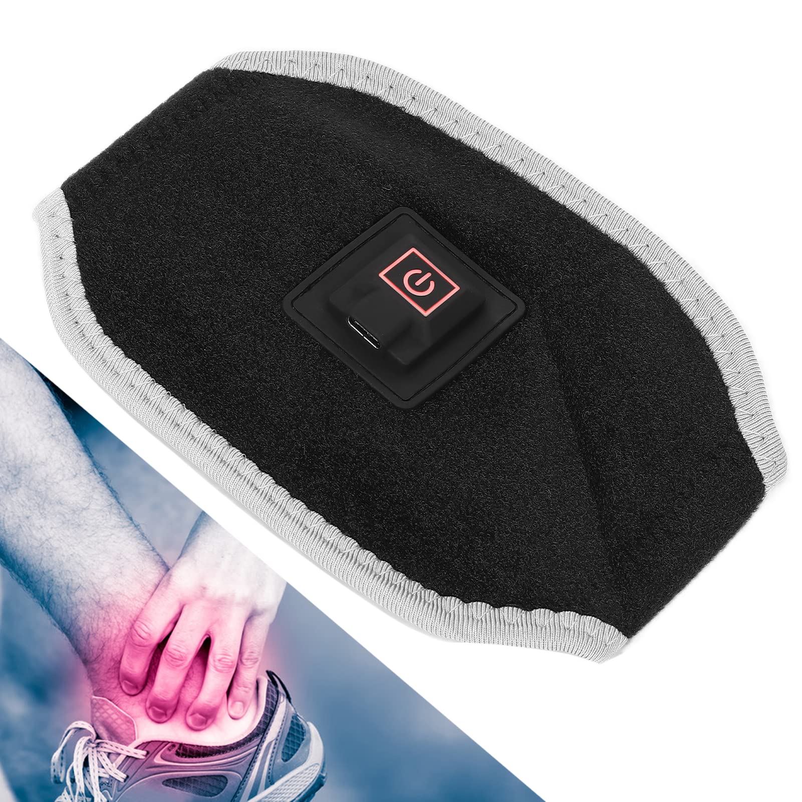 Ankle Support Brace, Heated Ankle Brace with 3 Gears Temperature, USB Charging Electric Ankle Wrap for Ankle Discomfort Relief, Ankle Warmers for Injury