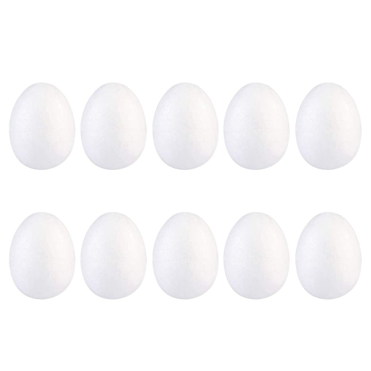 BESTOYARD 20pcs Easter Foam Eggs Styrofoam Polystyrene Egg Shapes Easter Egg Decorations Ornaments DIY Crafts 6cm White