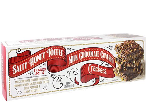 Trader Joe's Salty Honey Toffee Milk Chocolate Covered Crackers 6.75 oz. (Pack of 3 bxs)