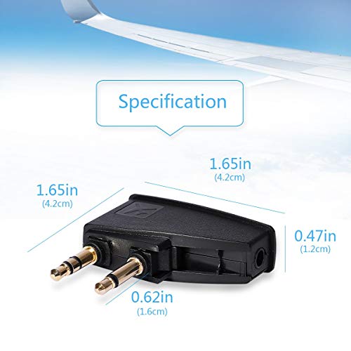 BUTIAO Airplane Adapter for Headphone, 3.5mm Airline Flight Converter for Bose QuietComfort 15 25 35 3 2 QC15 QC25 QC35 QC3 QC2 SoundLink AE2 Headphones