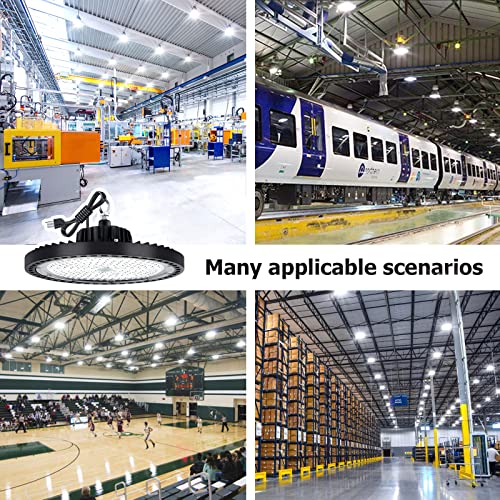 Atocif Led High Bay Light 200W 29,000lm 5000K Daylight, 2PCS LED Shop Lights with US Plug 6β Cable, Commercial Industrial LED Lights for Shop Warehouse Workshop Garage Factory Lowbay Area