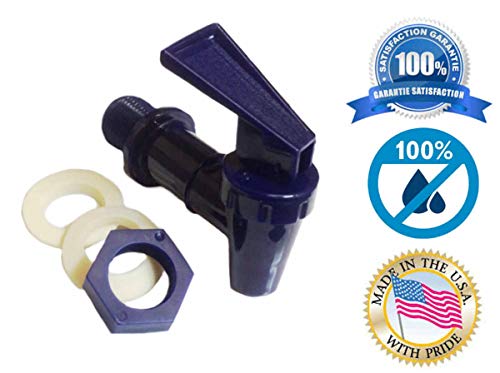 AquaNation BPA Free Replacement Water Cooler Faucet Bottle Jug Ceramic Water Crock Reusable Tap Spout Beverage Lever Pour Dispenser Valve Gravity Water Spigot - Made in USA (1, Blue)