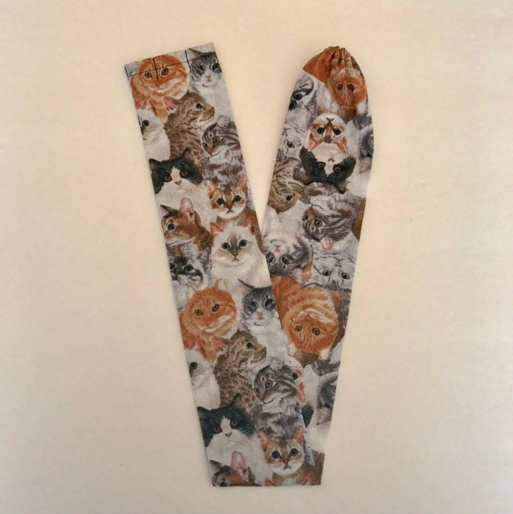 Stethoscope Covers Handmade Variety Patterns Colors 100% Cotton Scrunchie (Cats)
