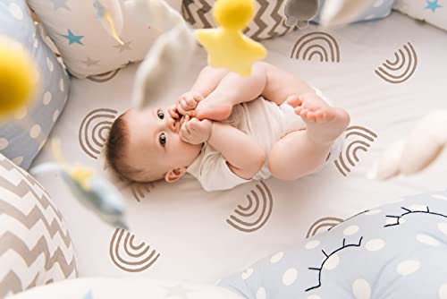 Bear’s Little Fish 100% Organic Cotton Baby Bassinet Sheets - Soft Fitted Crib Sheets for Hourglass Rectangular Oval Bassinet Mattress Pad Basket For Bedside - 3-Pack