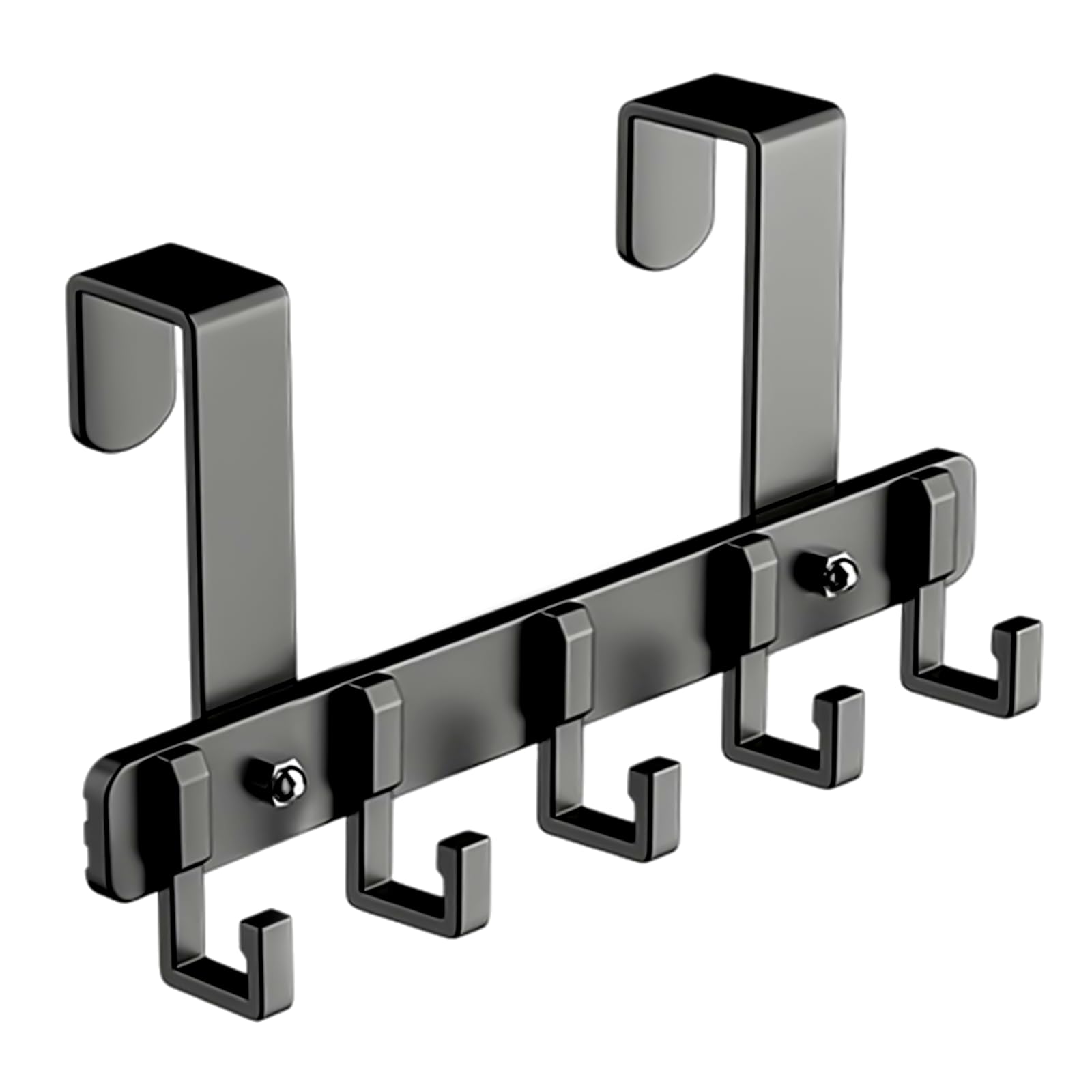 Boguish Over Door Hook Bathroom Pool Towel Rack Wall Mounted 5 L-Shape Metal Coat Hooks for Kitchen Shower Toilet Cabinet Outside Black