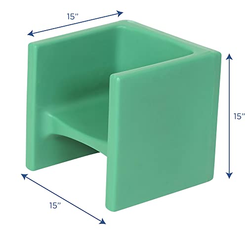 Children's Factory 3-in-1 Cube Chair for Kids, Flexible Seating Classroom Furniture, 1-Pack, Green