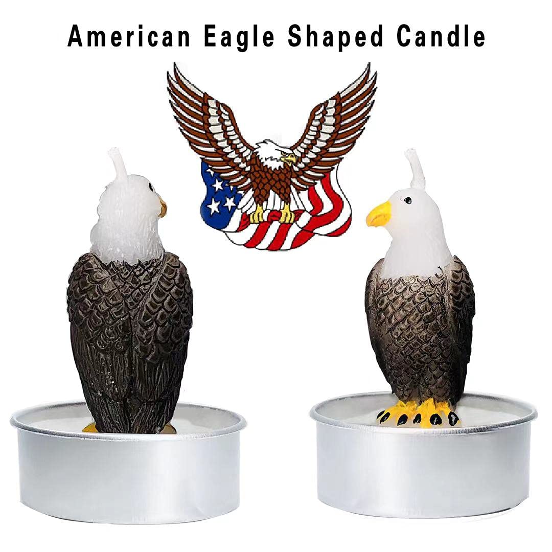 Eagle Tealight Candles, America Eagle Tea Light Candle for Birthday Gifts, Stands for Free, Powerful and Courageous, Ideal for Home Decor, Party,Brithday Gift, Cake Decoration, Wedding, 6 Pieces
