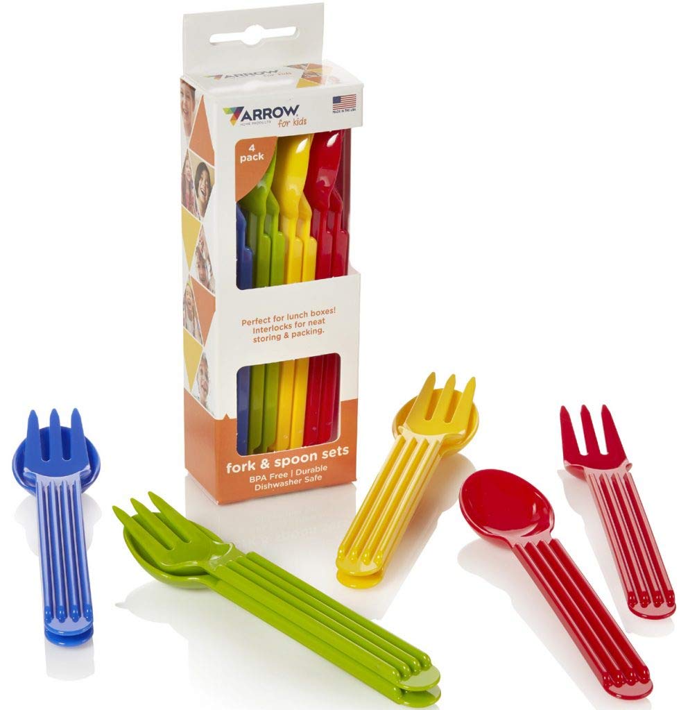 Arrow Home Products, 4-Pack Fork and Spoon Sets (4 Pack), Assorted