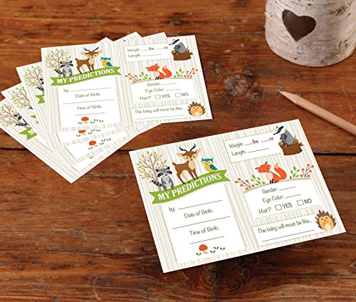 Lillian Rose Woodland Baby Shower Prediction Cards, Neutral, 5.5" x 4.25"