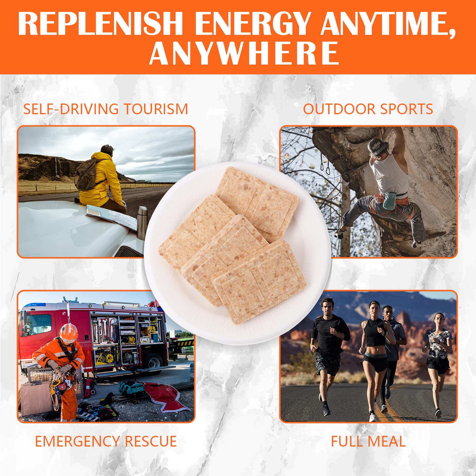 Emergency Food Ration Bars, Multi Vitamin Flavor Survival Tabs Supply for Outdoor Camping Emergency Snowstorm Earthquake Disaster Preparedness Kit With Long Self Life 12 Count,Multi Vitamins