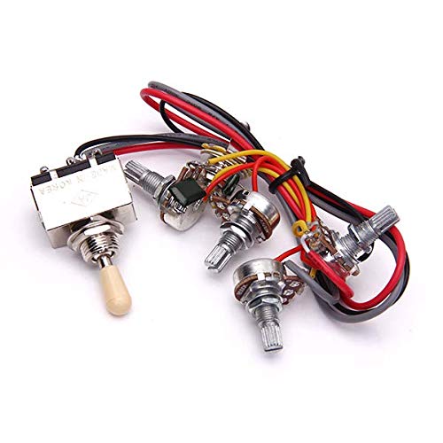 Electric Guitar Circuit Wiring Kit Guitar Circuit Wiring Harness Kit with 3 Box Toggle Pickup Selector 2V/2T/1J fit for LP Electric Guitar