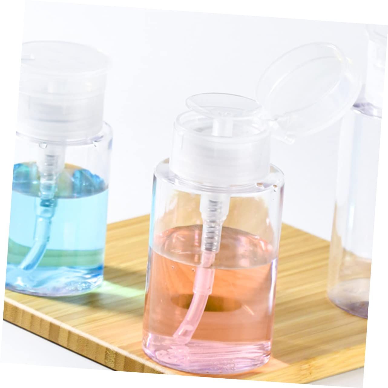 Beavorty 4Pcs Hand wash Dispenser Empty Pump Bottle Refillable Pump Dispenser Alcohol Pump Bottle Empty Dispenser Bottle Lotion Container Pump Empty Bottle Clear Pump Cosmetic Sample Travel