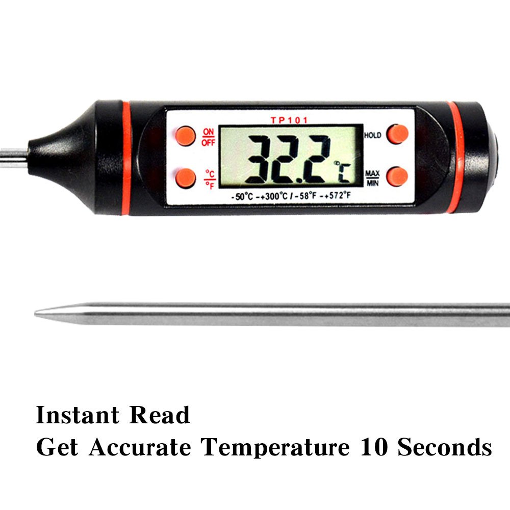 Balepha Digital Meat Thermometer Instant Read Cooking Thermometer for Grilling BBQ Bath Water With LCD Sreen Long Probe(5.9inch)