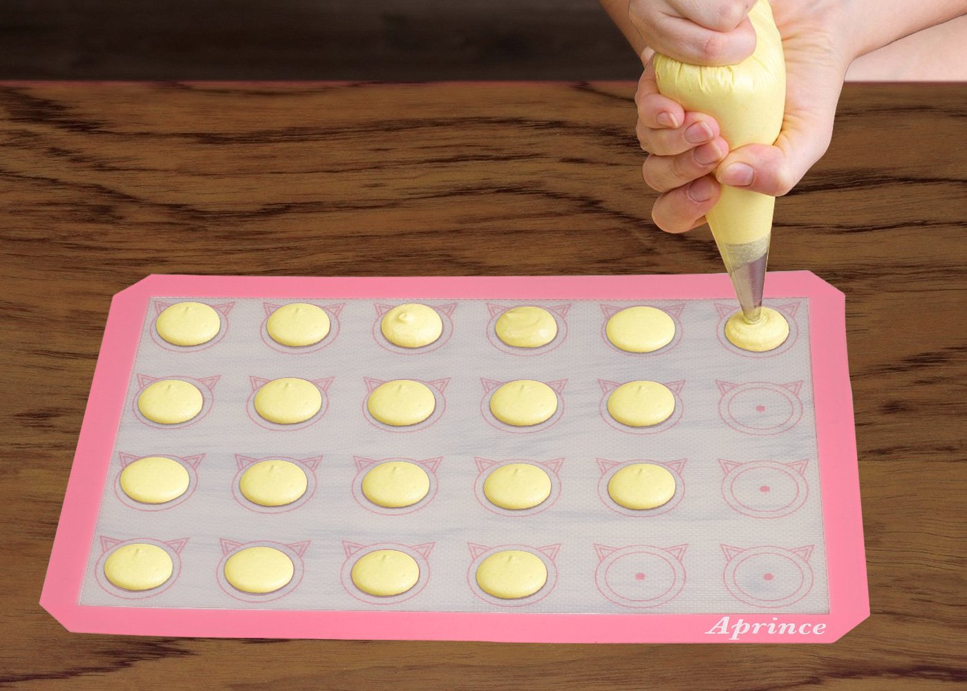 Aprince 2 Pack of Silicone Baking Mats Silicone Pastry Mat,Non-stick Baking Mat Pink 16.5x11.8x0.09 inch Silicone Mat Silicon Baking Mat Set Baking Mats Silicon Mats for Baking mats non stick silicone