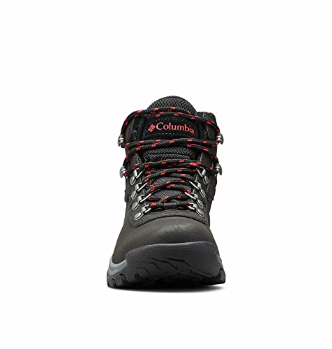 Columbia womens Newton Ridge Plus Waterproof Hiking Boot, Black/Poppy Red, 8 US