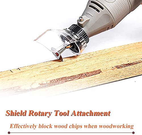 Bestgle 4 pcs Rotary Tool Shield Attachment, Safety Protective Cover Transparent Cover Shield Kit Accessories Wood Metal Cutting Sanding Polishing for Rotary Grinder