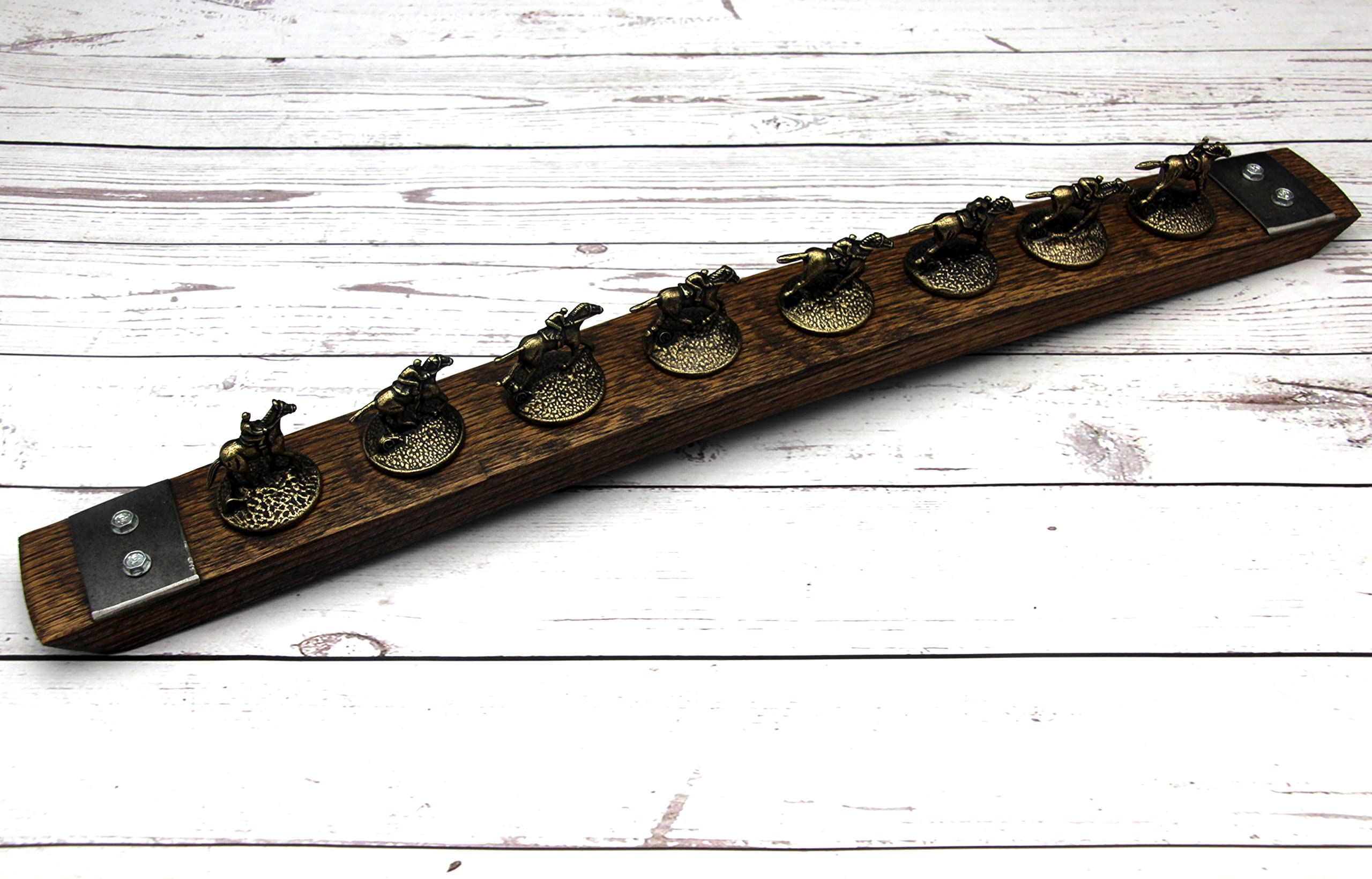 Barrel-Art bourbon stopper and cork display/bourbon cork holder/Fits Blanton's stoppers/With Metal (Dark Walnut)