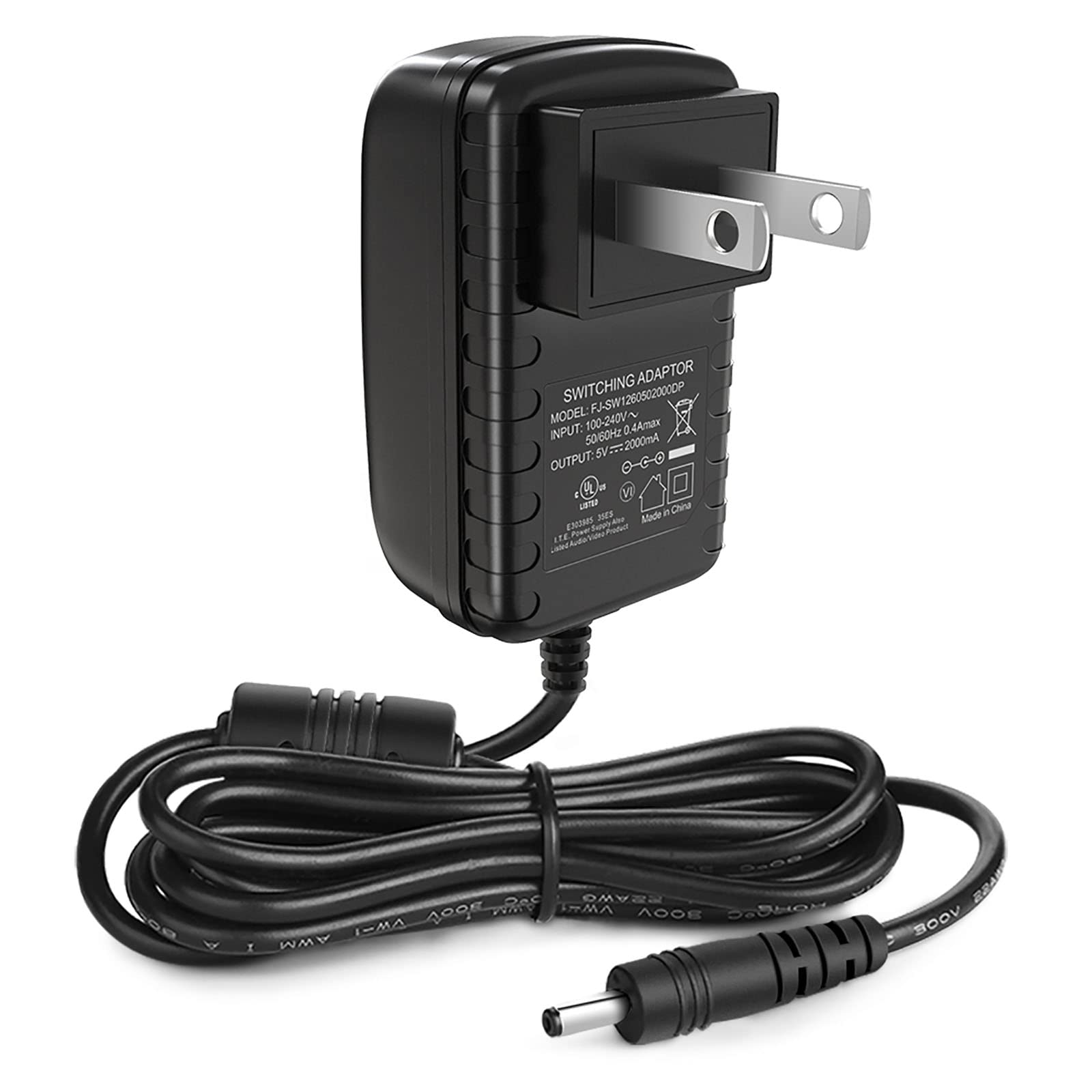 UGREEN AC DC Power Adapter 5V2A - Power Supply Adapter 100-240V, AC Adapter 2000mA, DC Wall Charger Plug with OD: 3.55mm x ID:1.35mm Compatible for Router/USB Hub/TV Box/GPS/Webcam (Exclude Omma Box)