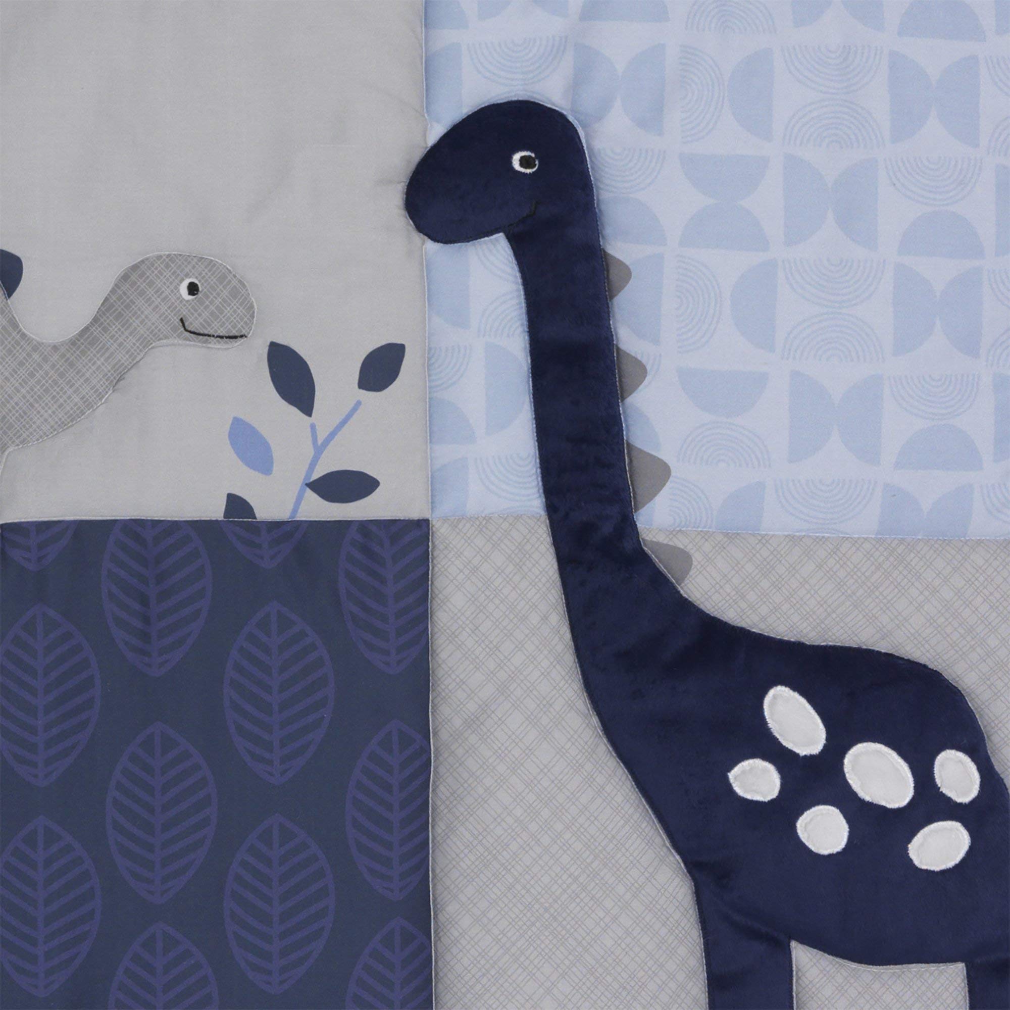 Bedtime Originals Roar Dinosaur 3 Piece Crib Bedding Set, Blue/Gray, β44x1x35 Inch