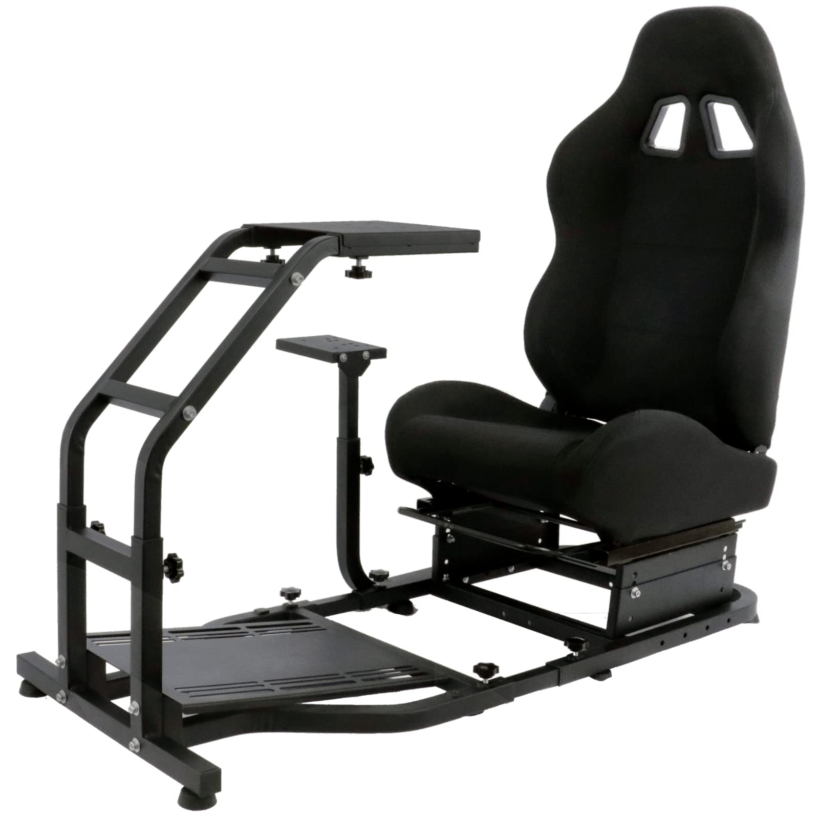 Anman G25 Racing Simulator cockpit with Black Gaming Seat Fit for Logitech G27 G29 G920 G923,Thrustmaster T500RS T300RS race car seat, NOT Include Wheel Shifter Pedal
