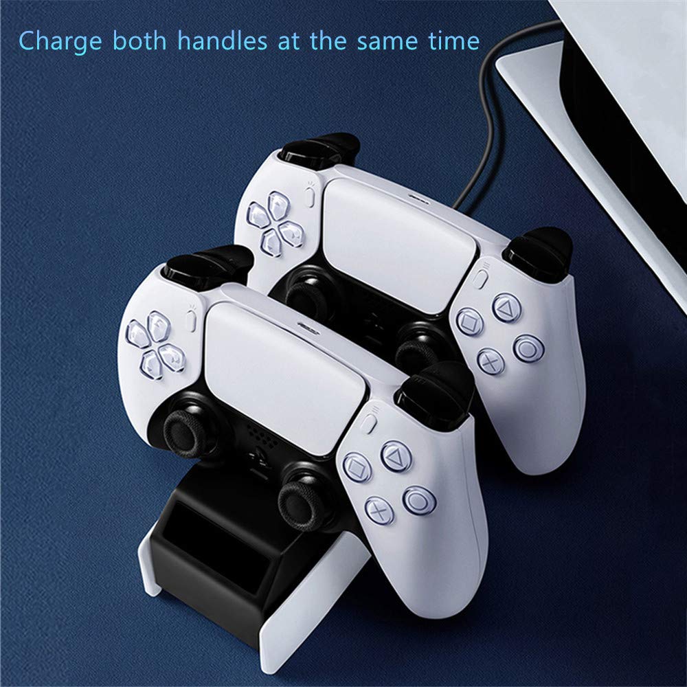 Arector PS5 Controller Charger Compatible for Playstation 5 Controller, Newest Version USB Charger Charging Docking Station Stand -Black