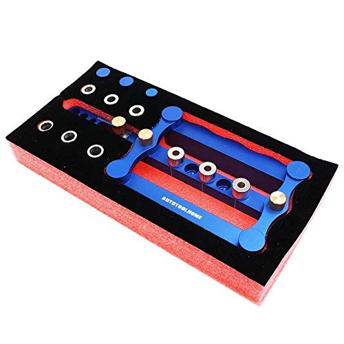 AUTOTOOLHOME Self Centering Doweling Jig Punch Locator Dowel Jig Kit 1/4 3/8 5/16inch Drill Guide Sleeve Tool for Woodworking Joinery