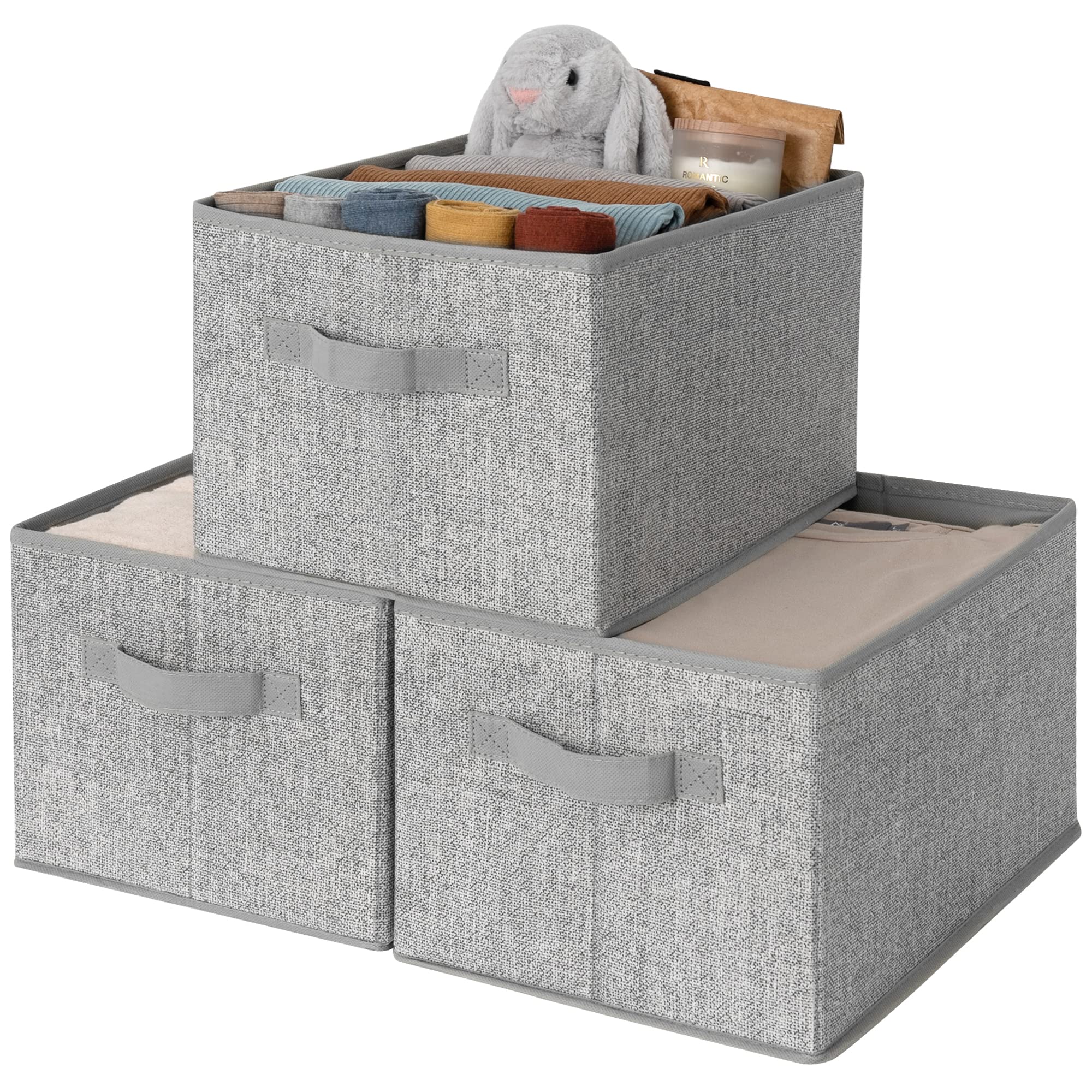 GRANNY SAYS Bundle of 3-Pack Rectangle Storage Bins & 1-Pack Hanging Closet Organizer