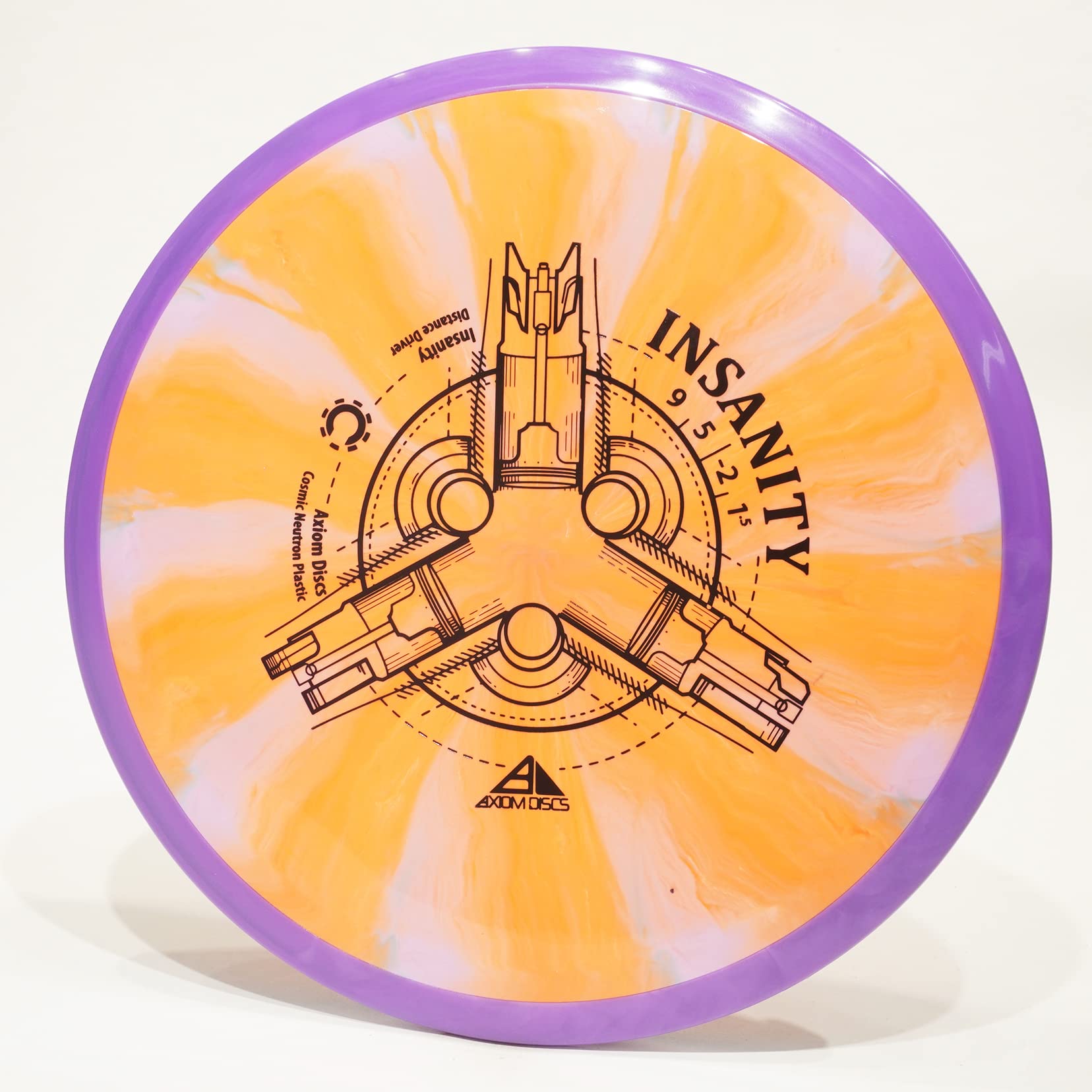 Axiom Insanity (Cosmic Neutron) Driver Golf Disc, Pick Your Disc 165g Swirly Pink w/Purple Rim