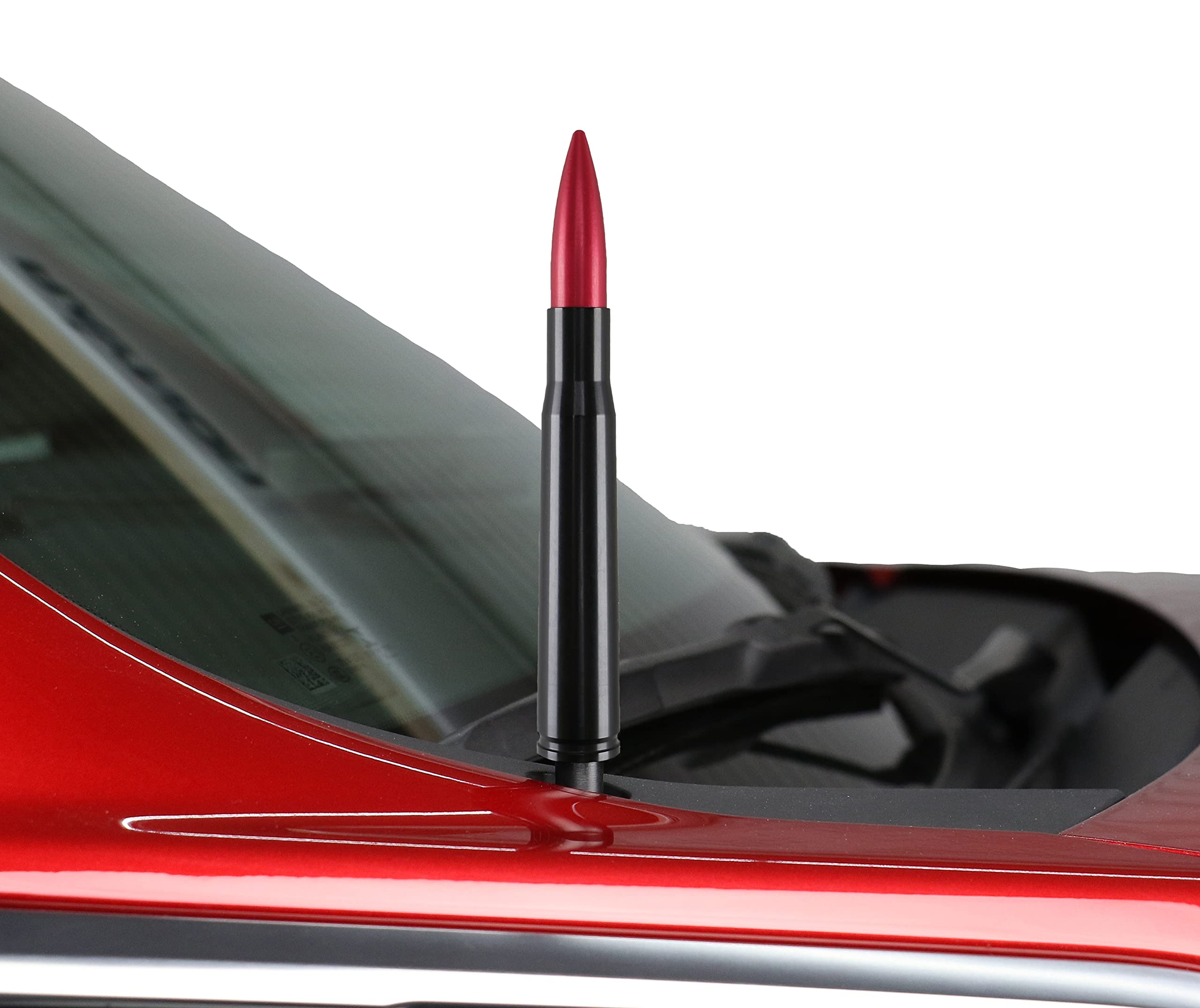 Votex - Made in USA - 50 Caliber Black with Red Bullet Aluminum Antenna - Fits Ford F150 - F250 - F350 | Jeep Wrangler - Gladiator | Toyota Tacoma - Tundra | Chevrolet Silverado | GMC Sierra