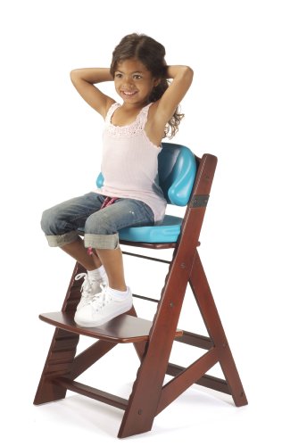 Keekaroo Height Right Kids High Chair with Comfort Cushions, Mahogany/Aqua (0055214KR-0001)