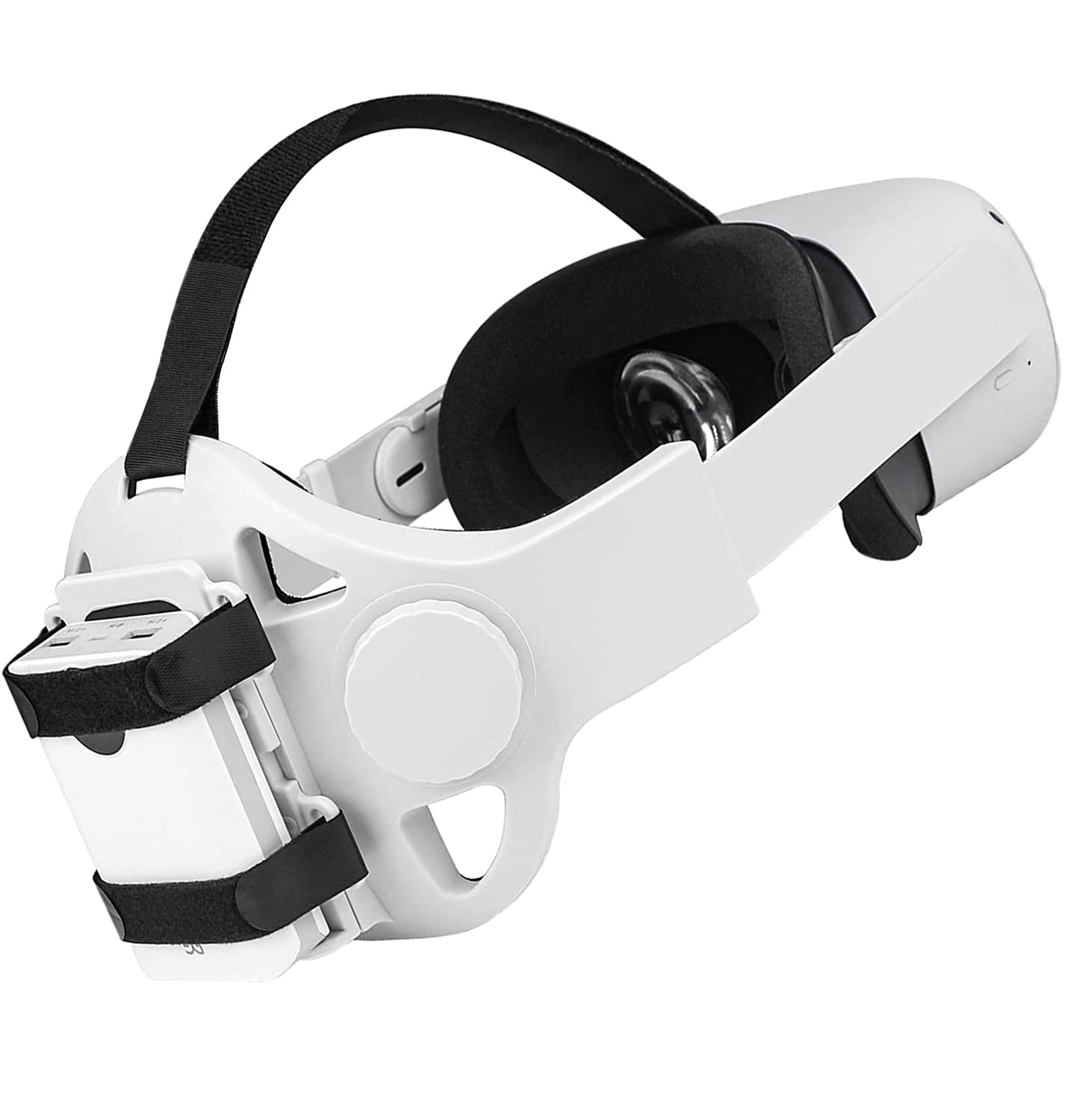 Elite Head Strap for Oculus Quest 2, YIZEIJOB VR Quest 2 Accessories Replacement Strap with Battery Holder Bracket, Adjustable Lightweight Reduce Face Pressure