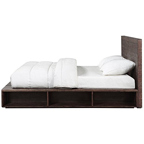 Bowery Hill Traditional Wood California King Platform Storage Bed in Chocolate