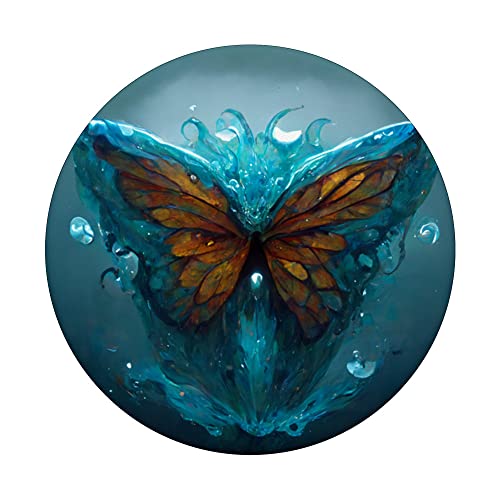 Colorful Watercolor Blue butterfly PopSockets Swappable PopGrip