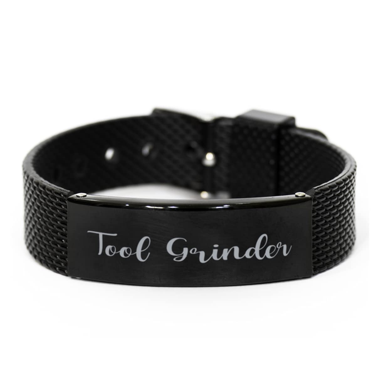 Black Shark Mesh Bracelet, Tool Grinder Bracelet, Engraved Bracelet for Tool Grinder, Gifts for Tool Grinder