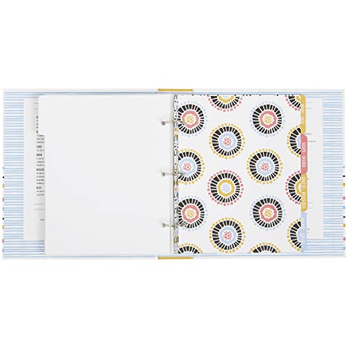 C.R. Gibson Bloom Pocket Page Book Binder with Recipe Index Cards, 8.5" W x 9.35" L, Multicolor