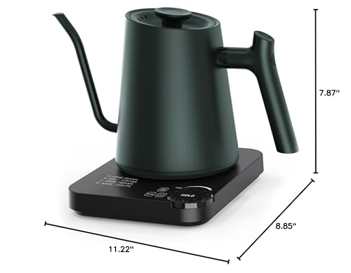 Gooseneck Electric Kettle, Paris Rhône Electric Kettle with 4 Variable Presets, ±1℉ Temperature Control & LED Real-time Temperature Display, Stainless Steel Inner, 24H Keep Warm for Coffee, Tea, 0.9L
