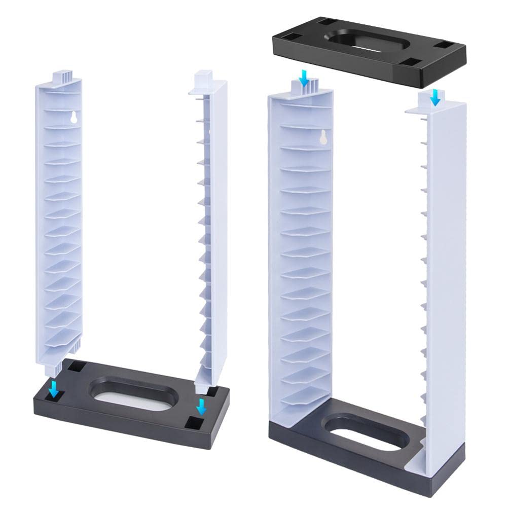 Wall Mount Holder Game Disc Box Storage Rack Holder Durable for PS5 Storage Shelf Hold Game Disk Rack Controller Organizer Stable Game Disk