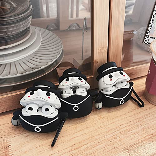 Compatible AirPod 3 Case Cover with Keychain, Cute Luminous Medieval Plague Doctor Design for AirPods 3rd Generation Case