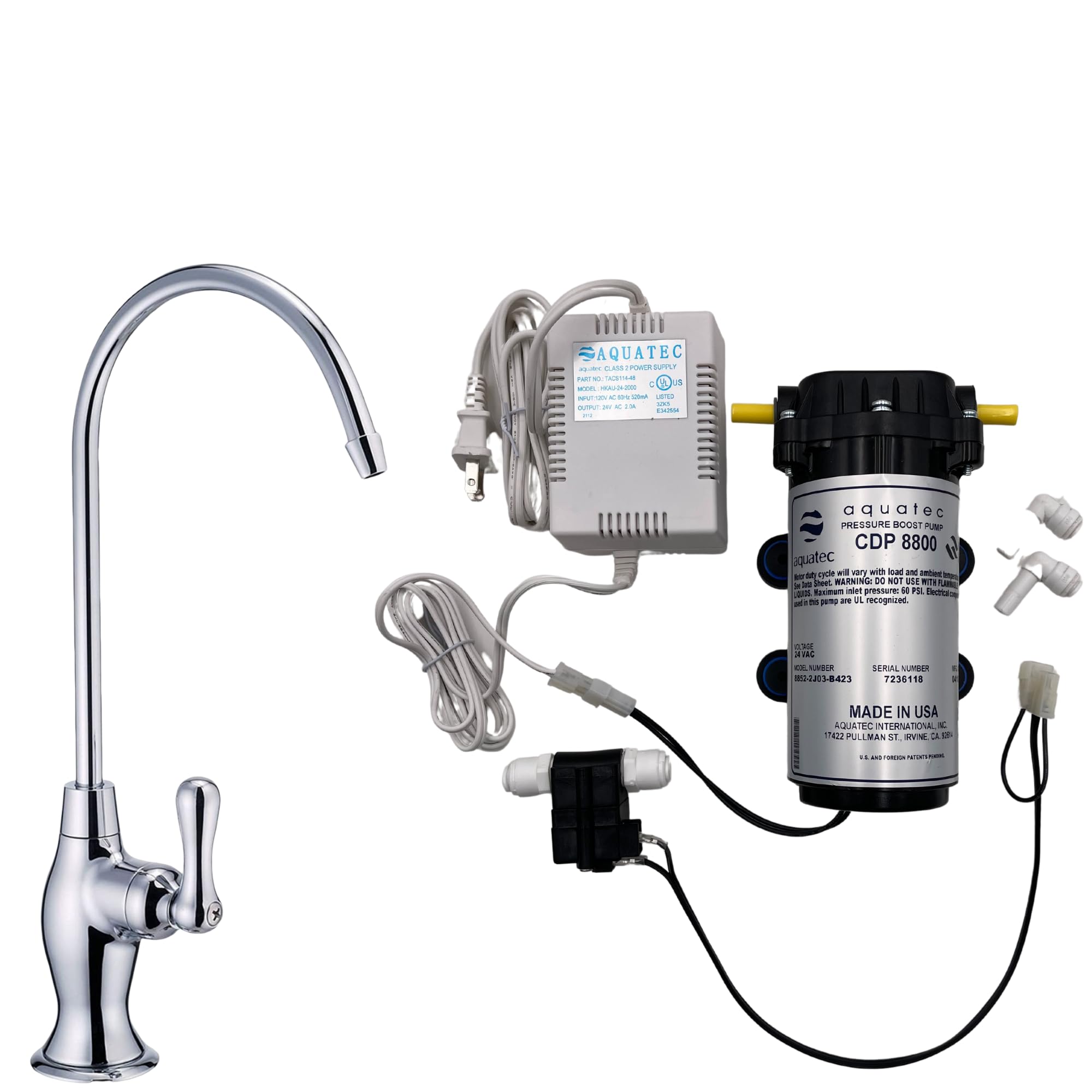 AquaTec 8800 Pump & Chrome RO Faucet