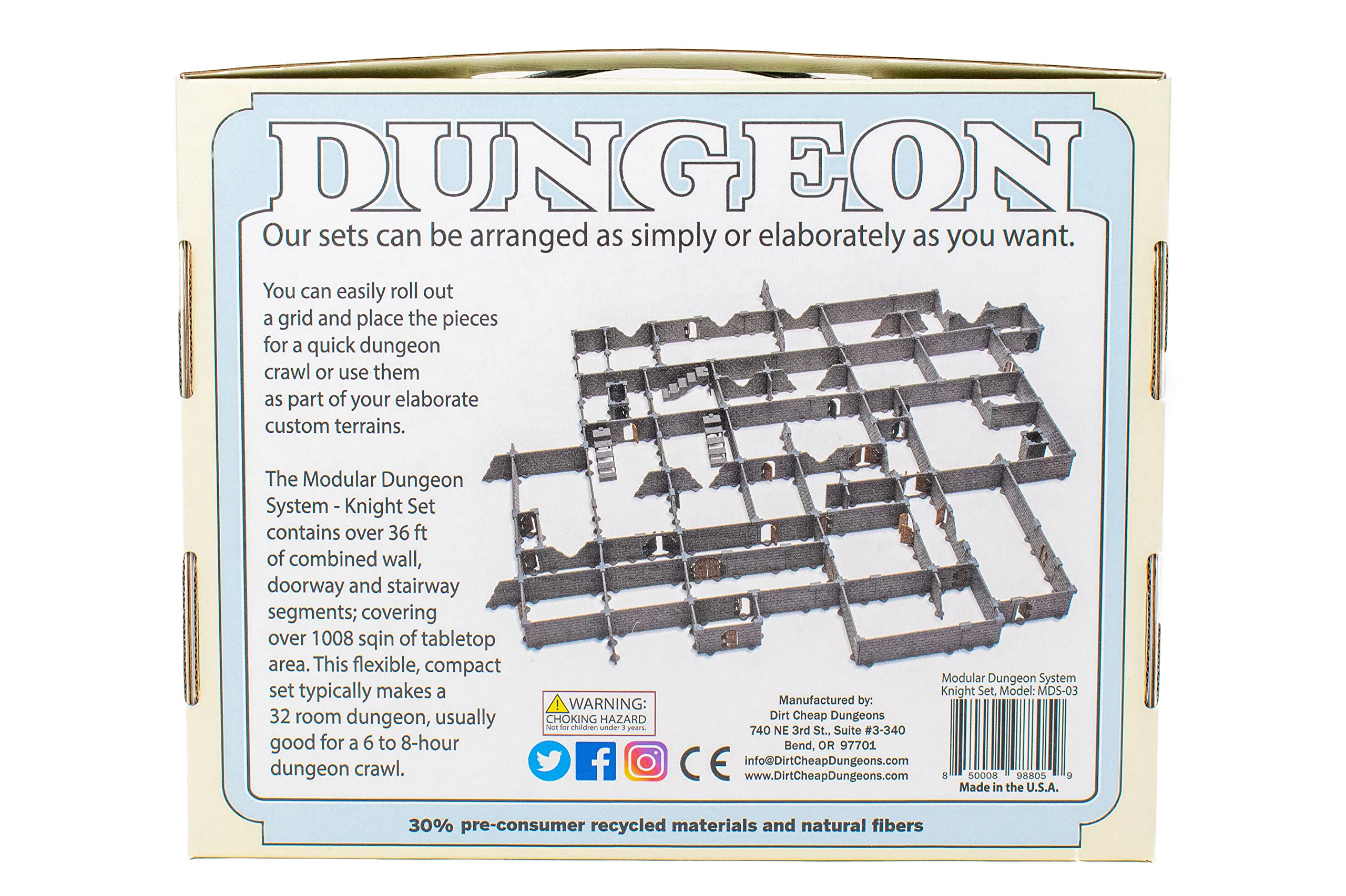 Dirt Cheap Dungeons Modular Dungeon System - Knight Set (Large): RPG Terrain Building for Dungeons & Dragons, Pathfinder, War Gaming, and More!