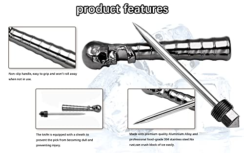 Beer Bottle Opener, Ice Pick with Safety Cover, Pick Tool for Breaking Ice, Non-slip Antiskid Handle for Picnics, Camping, Outdoor Activities, Bar, kitchen, And Restaurant (Black)