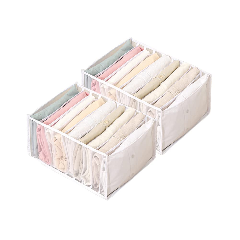 Wardrobe Clothes Organizer - Portable Closet Organizers for Jeans, T-shirt, Leggings, Socks, Storage Containers Baskets with Multiple Layers , Save Space Clothing Storage Bins