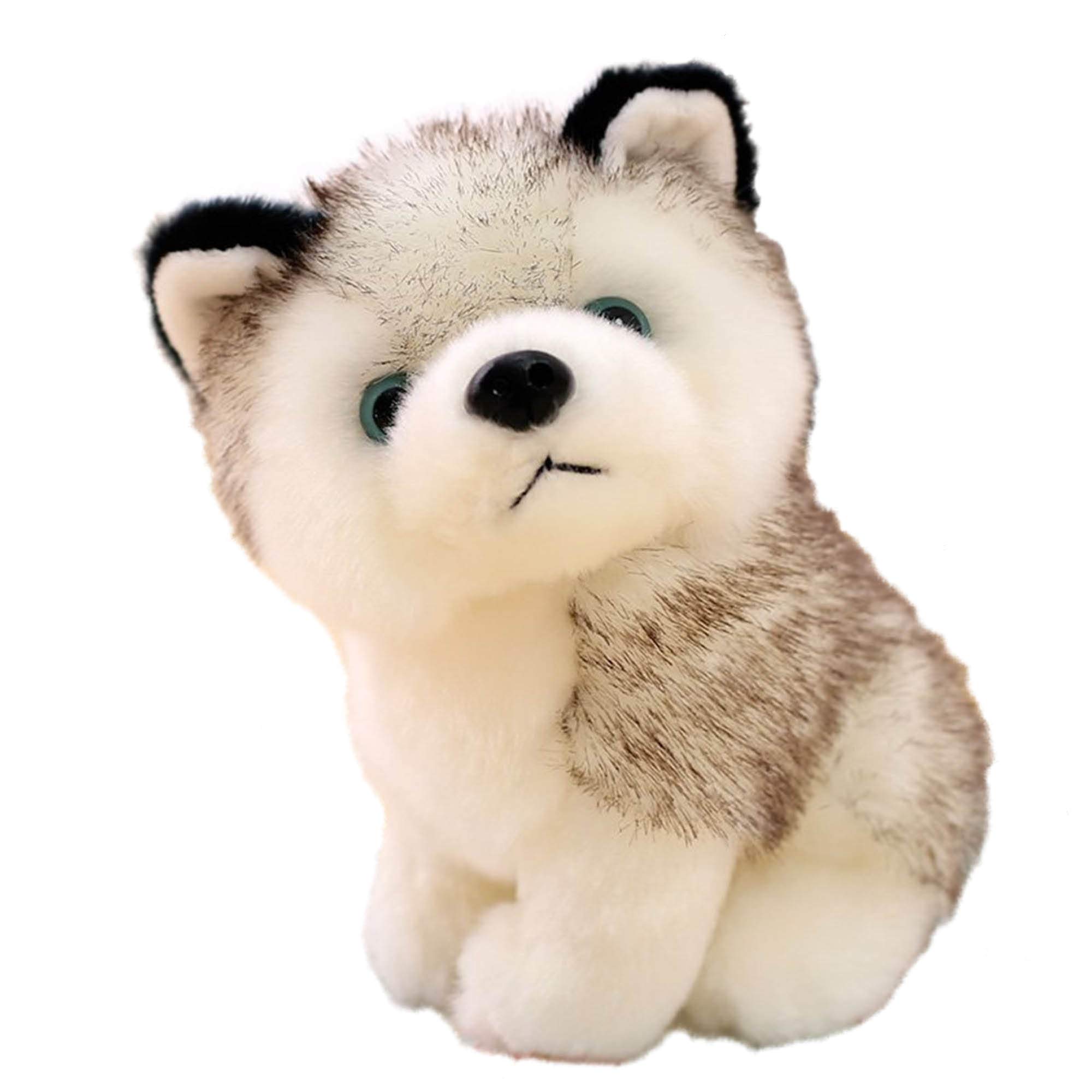 Enhopty 8" Husky Dogs Plush Husky Wolf Stuffed Animal Toys Puppy Doll Simulation Dog Ornaments Soft Cuddle Adorable Gifts for Girls Boys Toddlers on Birthday Children's Day