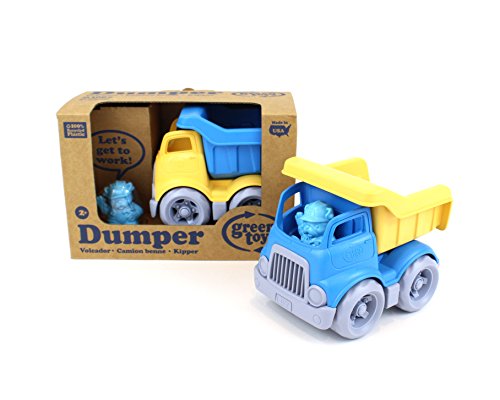 Green Toys Dumper Construction Truck Blue/ Yellow, 5.75x7.5x5.5, count of 2